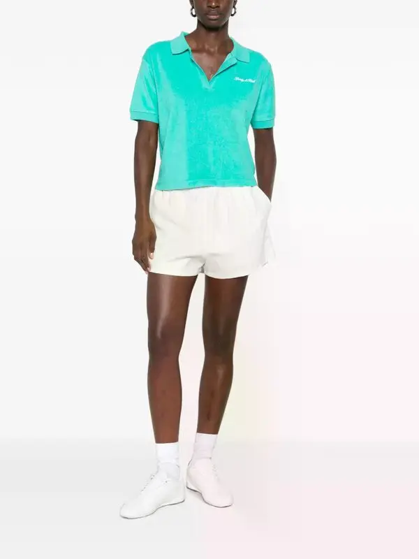 SPORTY & RICH April Logo-embroidered T-shirt - Green