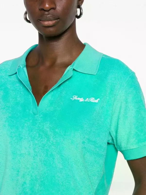 SPORTY & RICH April Logo-embroidered T-shirt