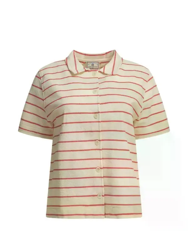 INES DE LA FRESSANGE PARIS Nicia Horizontal-stripe Short-sleeve Shirt - White