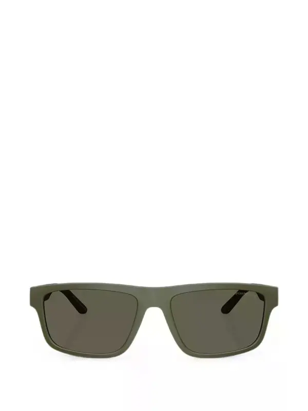 Emporio Armani Matte-finish Rectangle-frame Sunglasses - Green