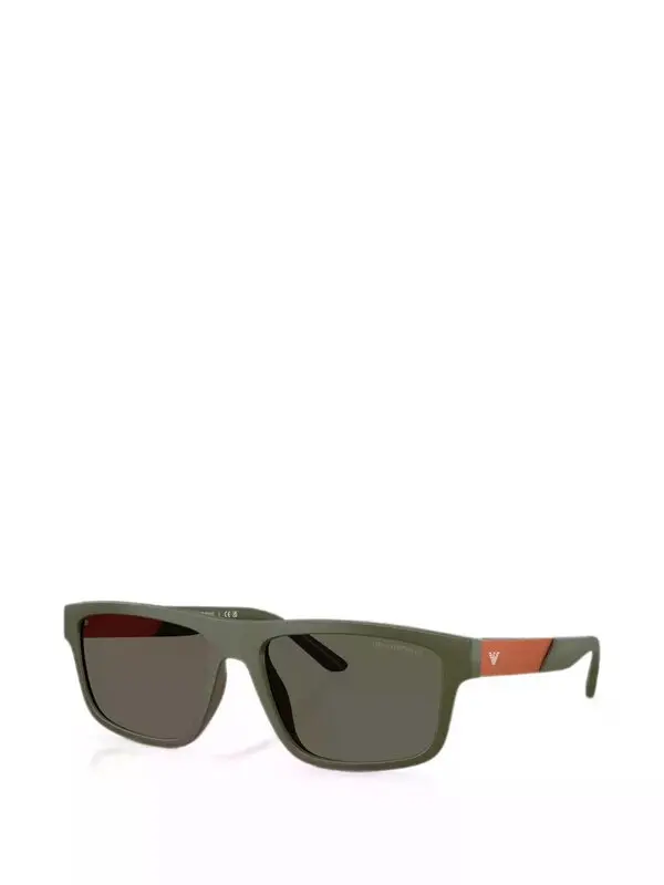 Emporio Armani Matte-finish Rectangle-frame Sunglasses