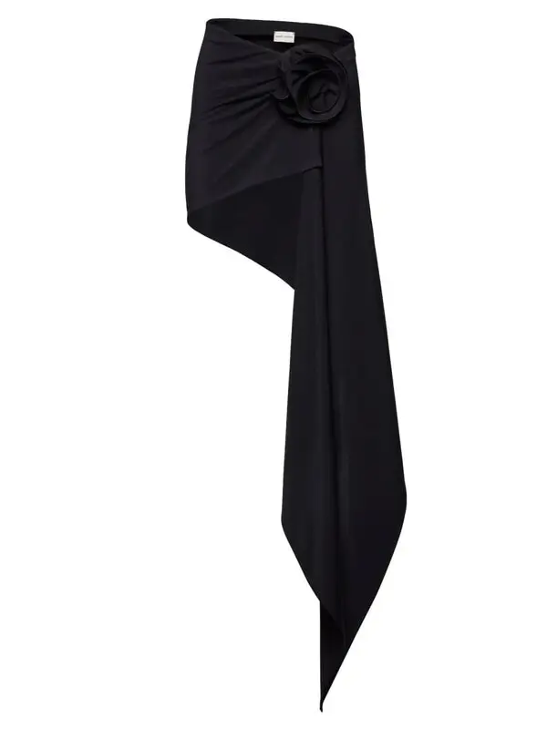 Magda Butrym Asymmetrical Draped Skirt - Black