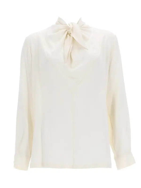 Max Mara Silk Charmeuse Blouse - Cream