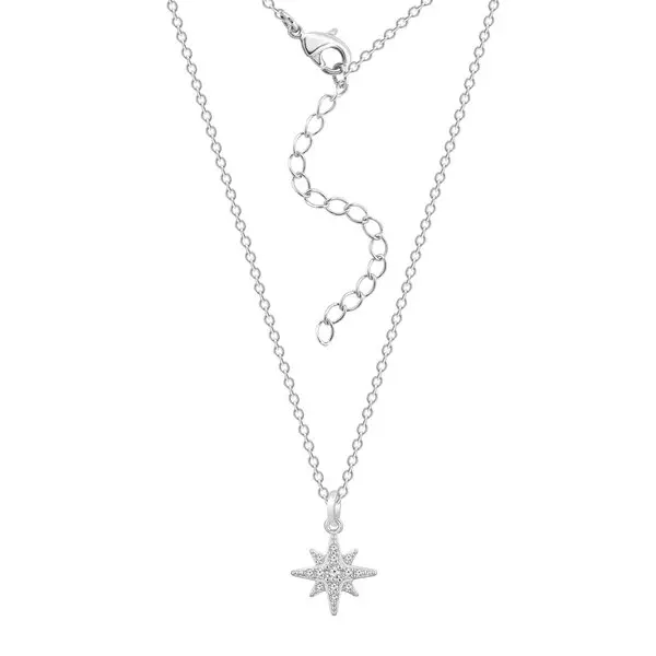 DIAMONBLISS Marilyn Monroe North Star Necklace, Platinum - White