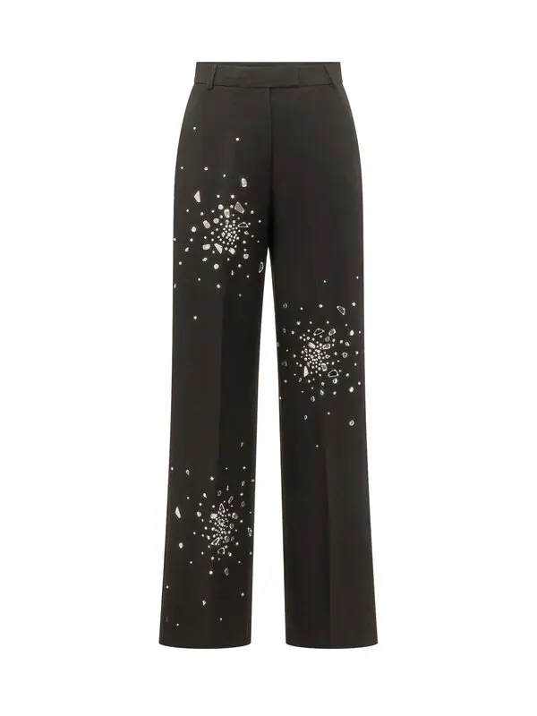 DES_PHEMMES Wide Suit Pants - Black