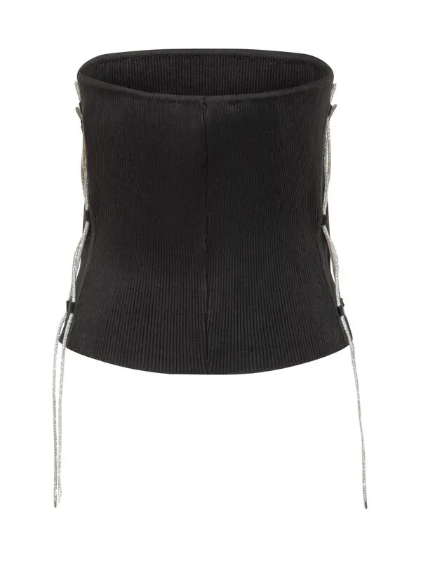 Giuseppe Di Morabito Strass Embellished Mini Top - Black