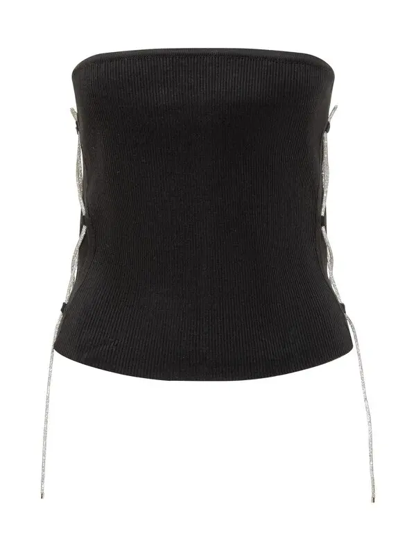 Giuseppe Di Morabito Strass Embellished Mini Top - Black