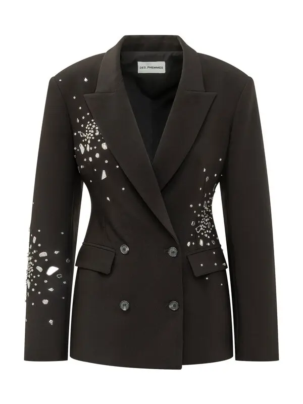 DES_PHEMMES Double-breasted Blazer - Black
