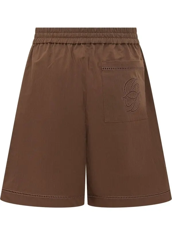 Drole De Monsieur Mini Shorts With Ethnic Inserts And Perforated Details