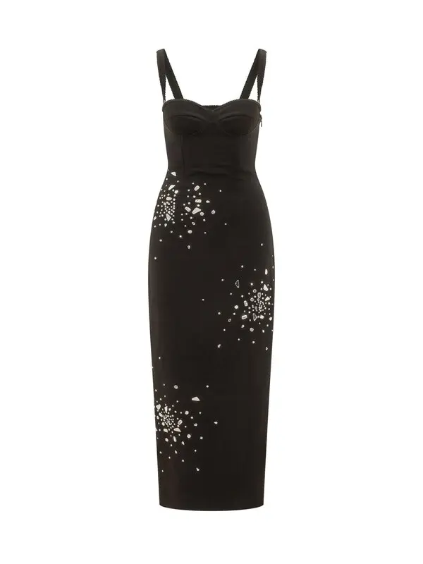 DES_PHEMMES Long Bustier Dress - Black