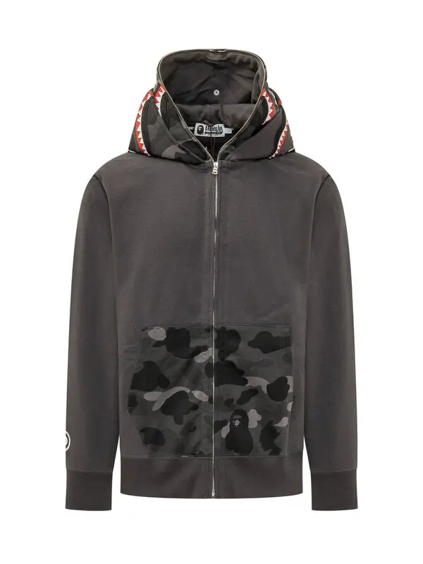 A BATHING APE Camo Shark Full Zip Double Hoodie M