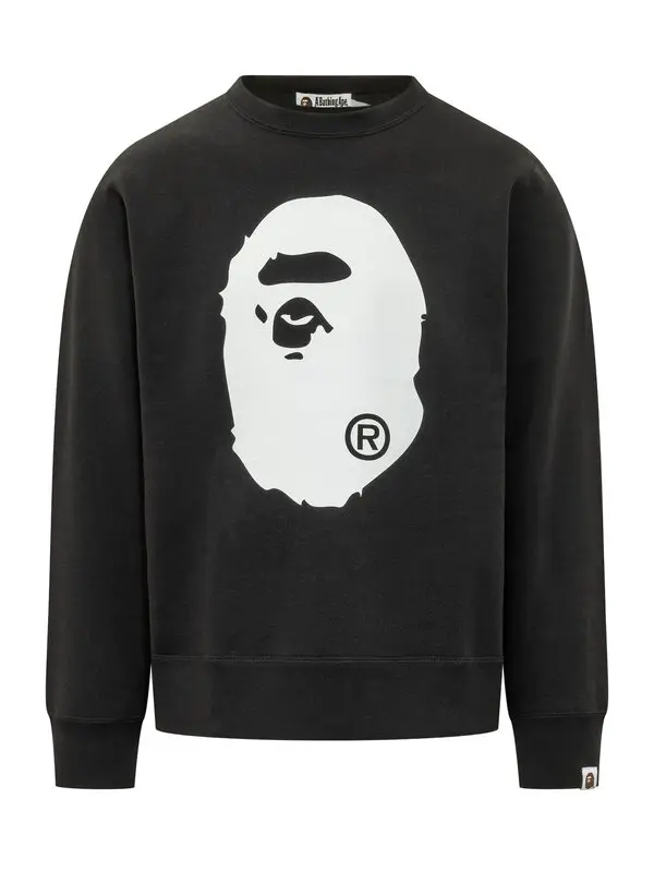 A BATHING APE Relaxed Fit Graphic Sweatshirt - Black