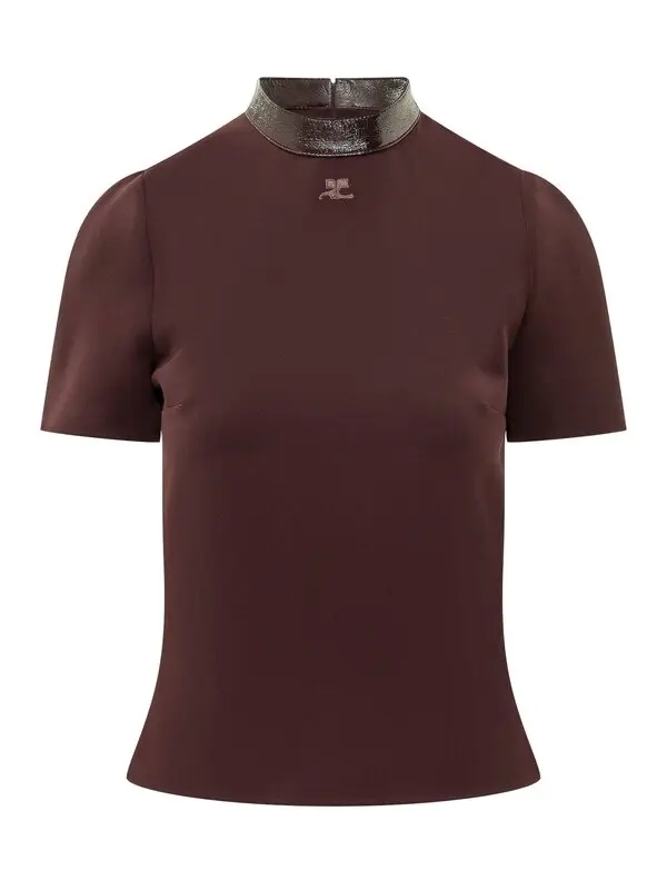 COURREGES Vinyl Collar Mini Top