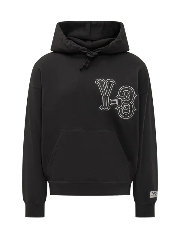 Y3 Graphic Sweatshirt With Hood - Black