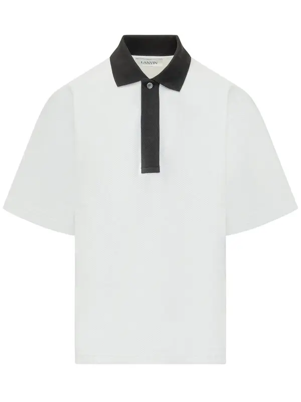LANVIN Mini Pique Knit Button Polo