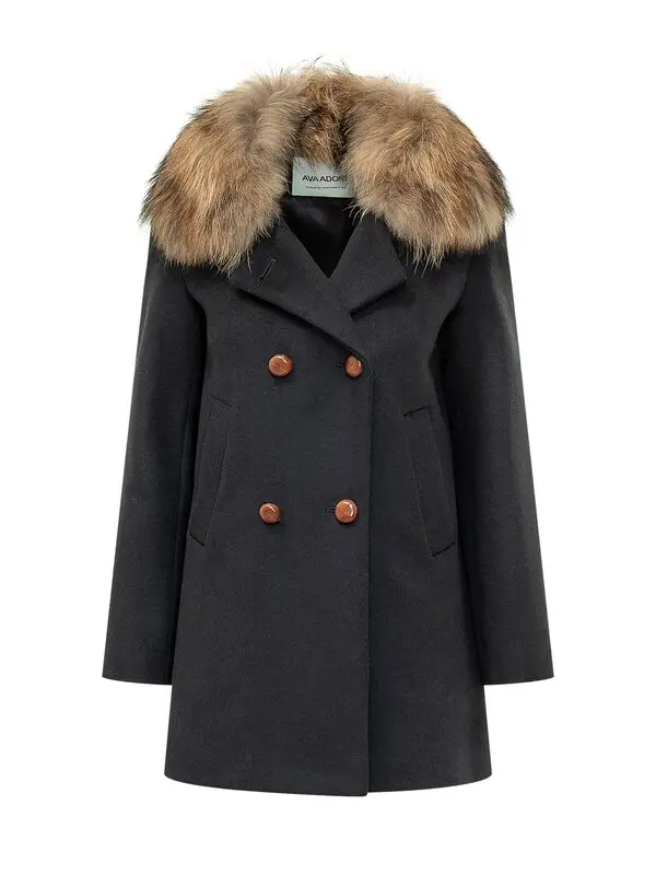 AVA ADORE Double-breasted Overcoat - Blu