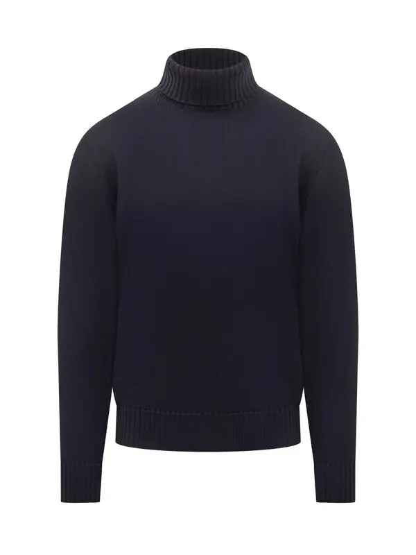 FILIPPO DE LAURENTIIS Elegant Wool Turtleneck Sweater - Blu