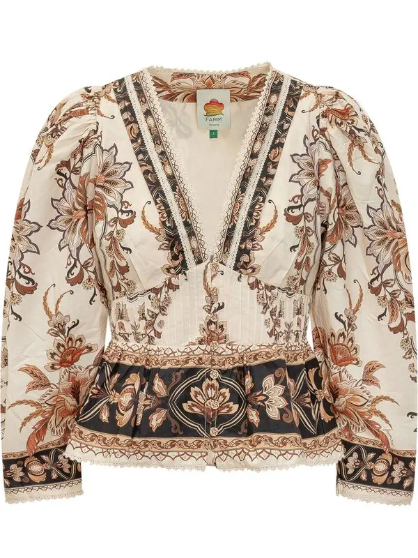 Farm Rio Majestic Mini Blouse - Sand