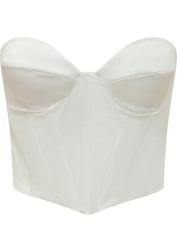 ACTUALEE Structured Bustier Top - White