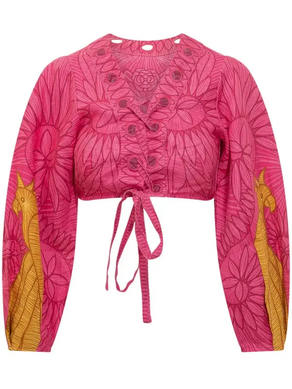 Farm Rio Floral Long Sleeve Blouse - Multicolor
