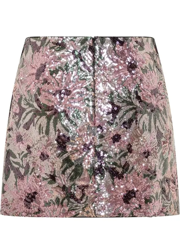 SELF-PORTRAIT Mini Skirt With Floral Embroidery - Multi