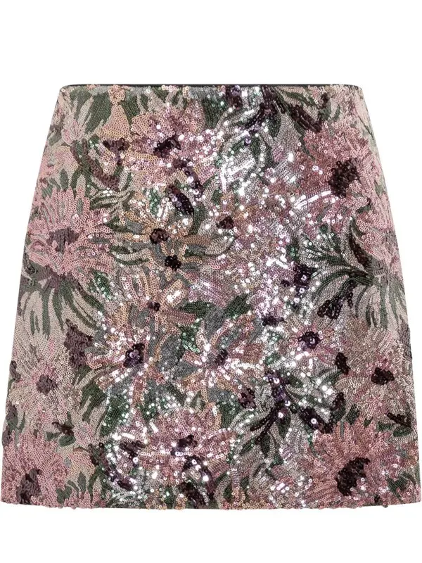 SELF-PORTRAIT Floral Embroidered Mini Skirt