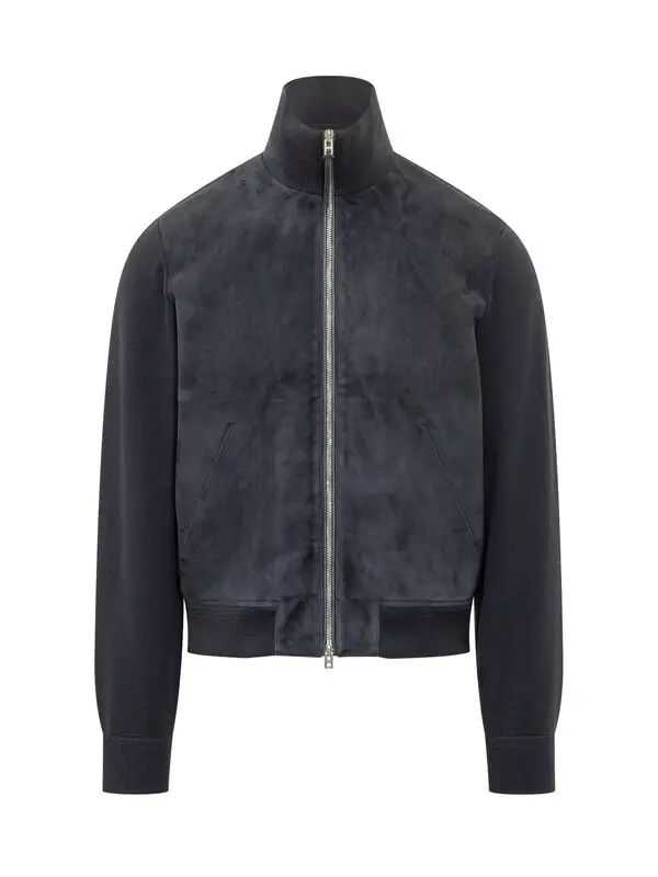 TOM FORD Merino Wool Full-zip Front Sweatshirt - Dark Navy