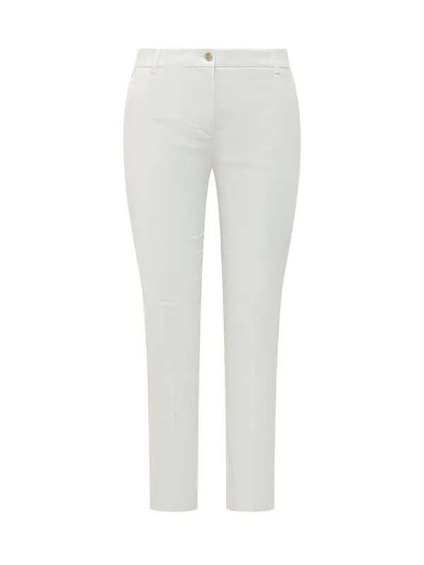 Pinko Slim Fit Linen Trousers - Bianco