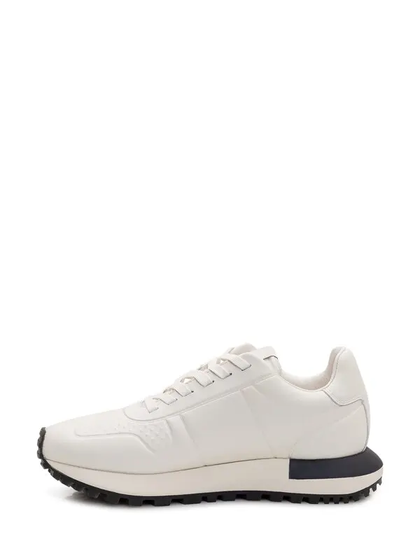 Emporio Armani Luxury Bovine Leather Sneaker - Off-white
