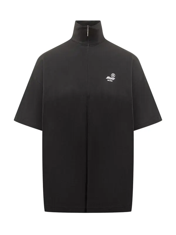 MSGM Cutout Sleeve Zip T-shirt