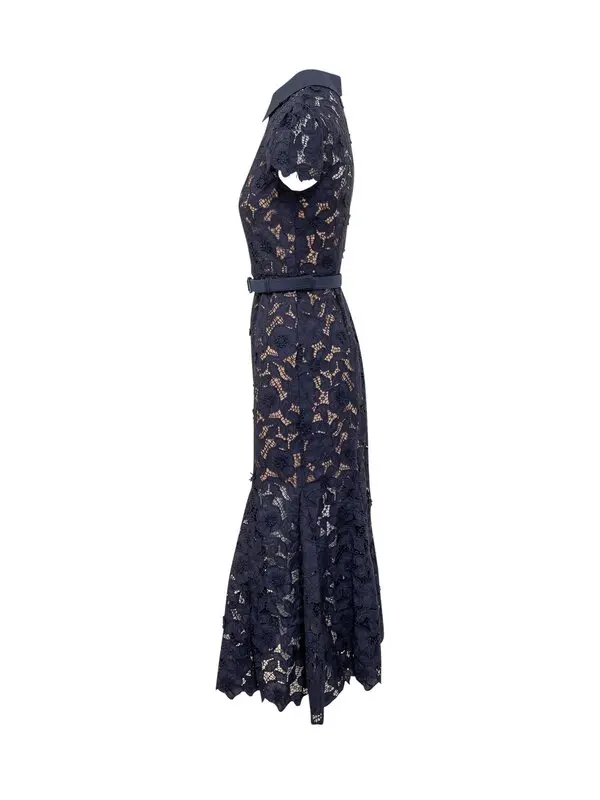 SELF-PORTRAIT Elegant Midi Dress In Floral Pattern