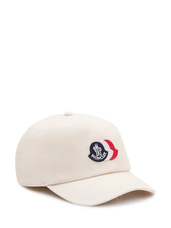 Moncler Logo Embroidered Baseball Hat - Panna