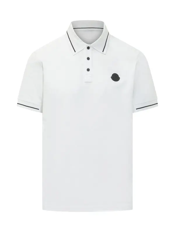 Moncler Cut-sleeve Polo Shirt - Bianco