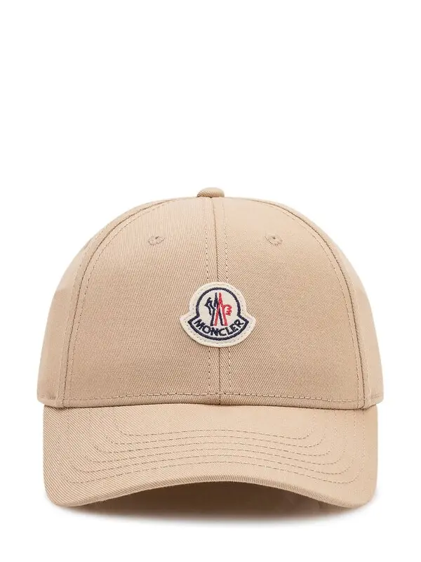 Moncler Essential Baseball Cap With Logo - Beige