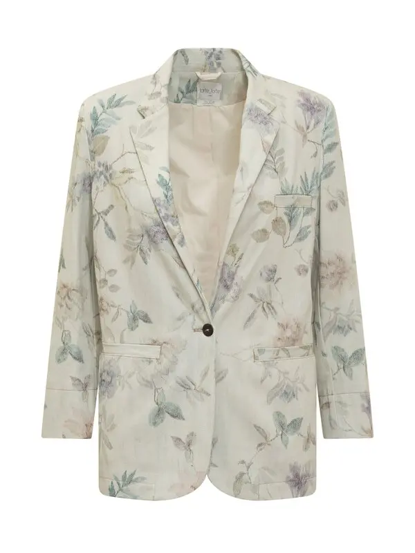 FORTE_FORTE Floral Printed Soft Blazer - Bleach