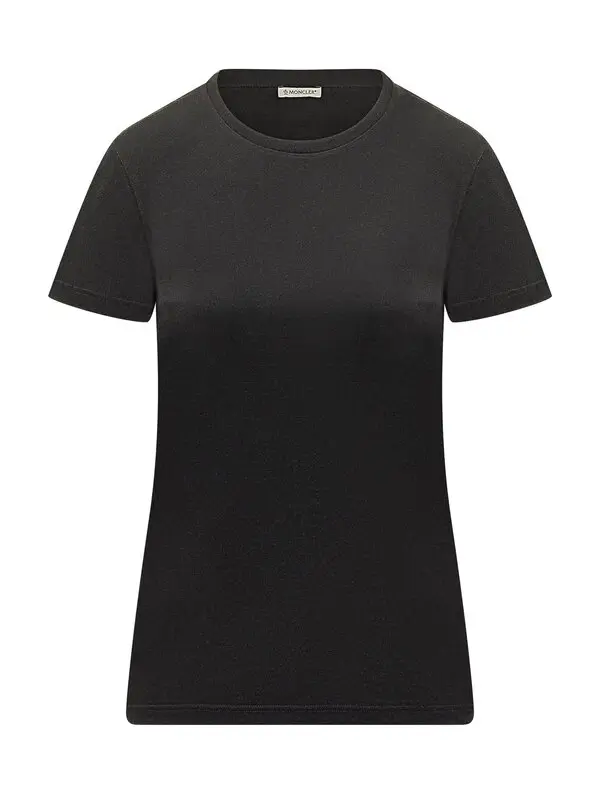 Moncler Cotton Sleeves Cut T-shirt - Nero