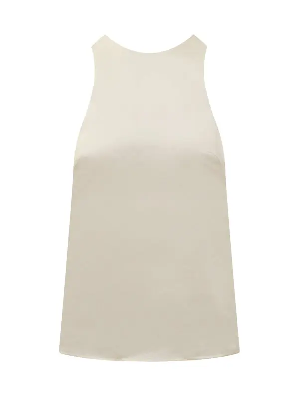 Loulou De Saison Silk Satin Top - Ivory