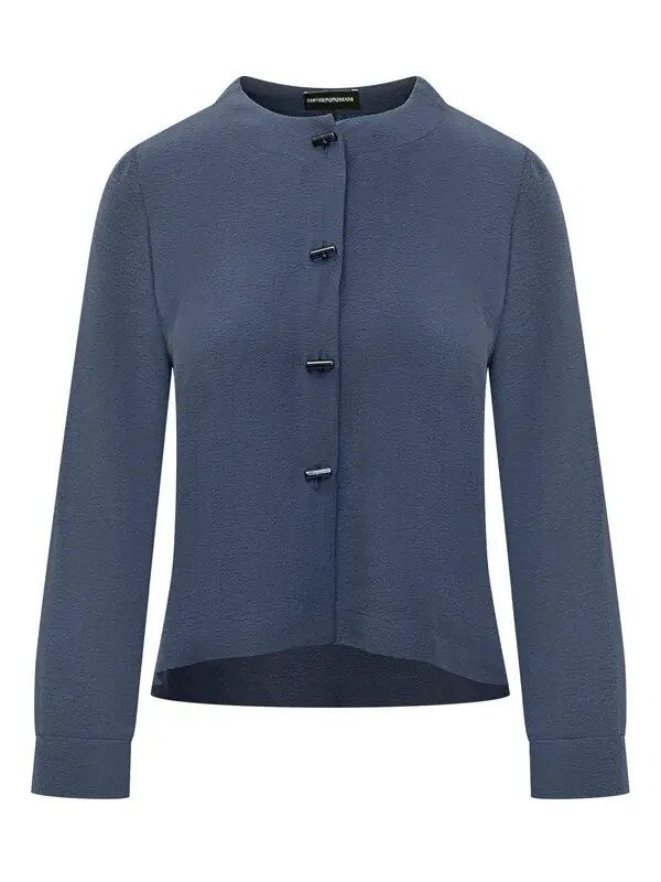 Emporio Armani Collarless Clip-closure Jacket - Ub130
