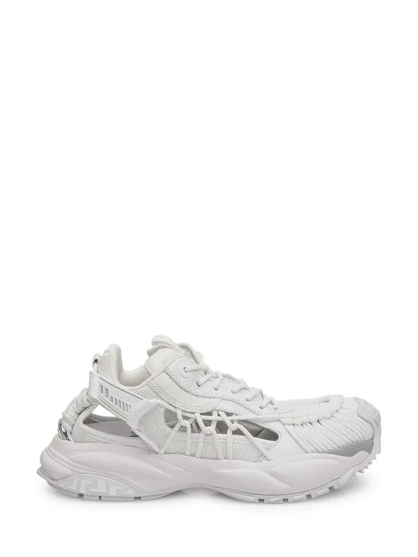 Versace Leather And Fabric Sneakers