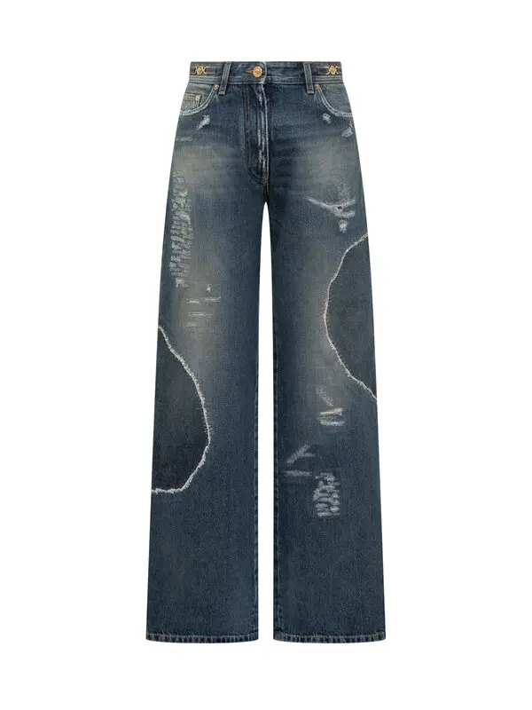 Versace Jet Set High-rise Wide-leg Jeans