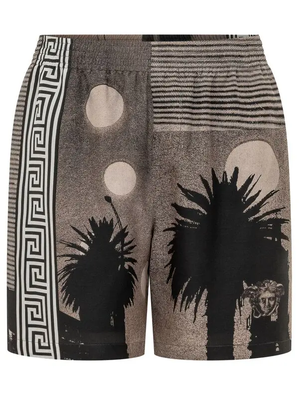 Versace Sunset Palms Shorts - Light Teal