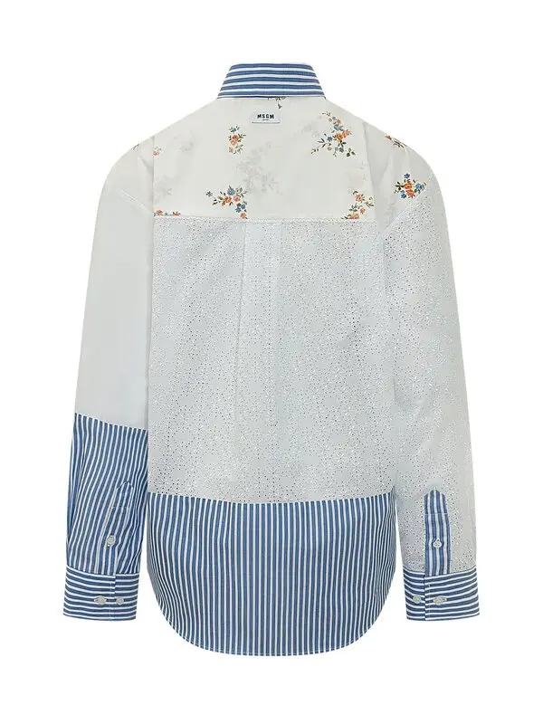 MSGM Embroidered Patchwork Shirt