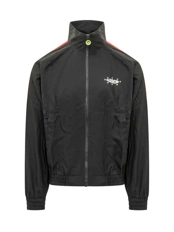 BARROW Logo Print Nylon Track Jacket