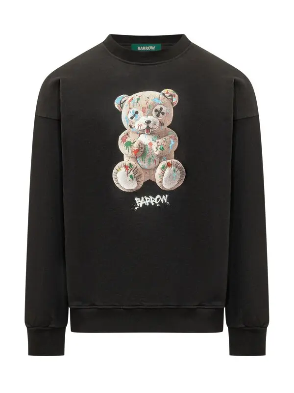 BARROW Graphic Bear Sweatshirt - Nero