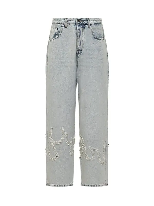 BARROW Embroidered Denim Jeans