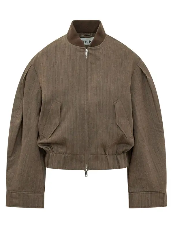 GANNI Bomber Jacket - Canteen