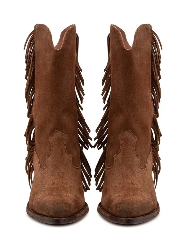 DUCANERO High-heeled Fringe Boots - Birra
