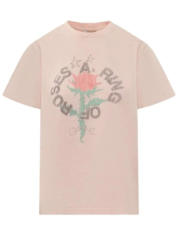 GANNI Oversized T-shirt With Stampaint Graphic