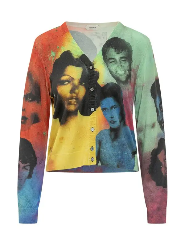 Versace Printed Cardigan - Multicolor