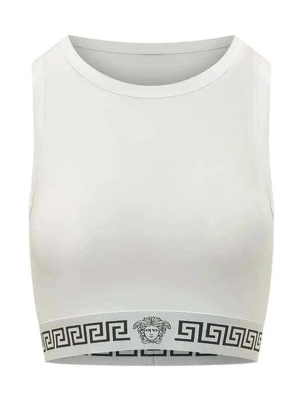 Versace Bio Cotton Logo T-shirt Top - White/black
